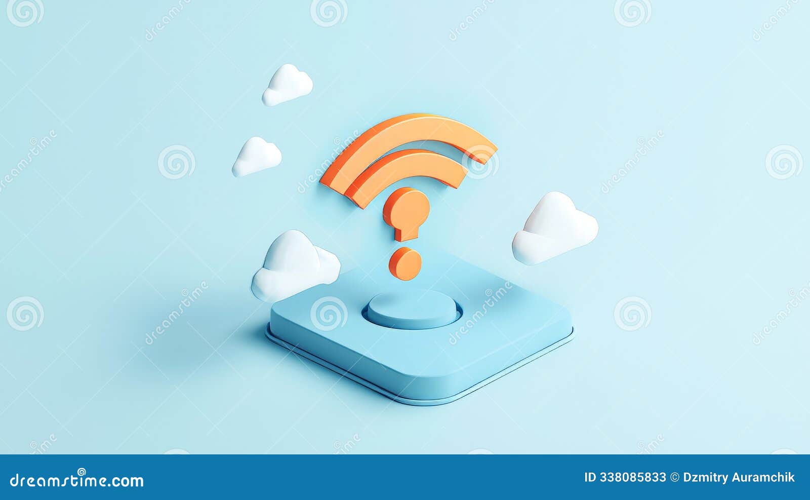This is a 3D Illustration of the Problems with the Wifi Router S ...