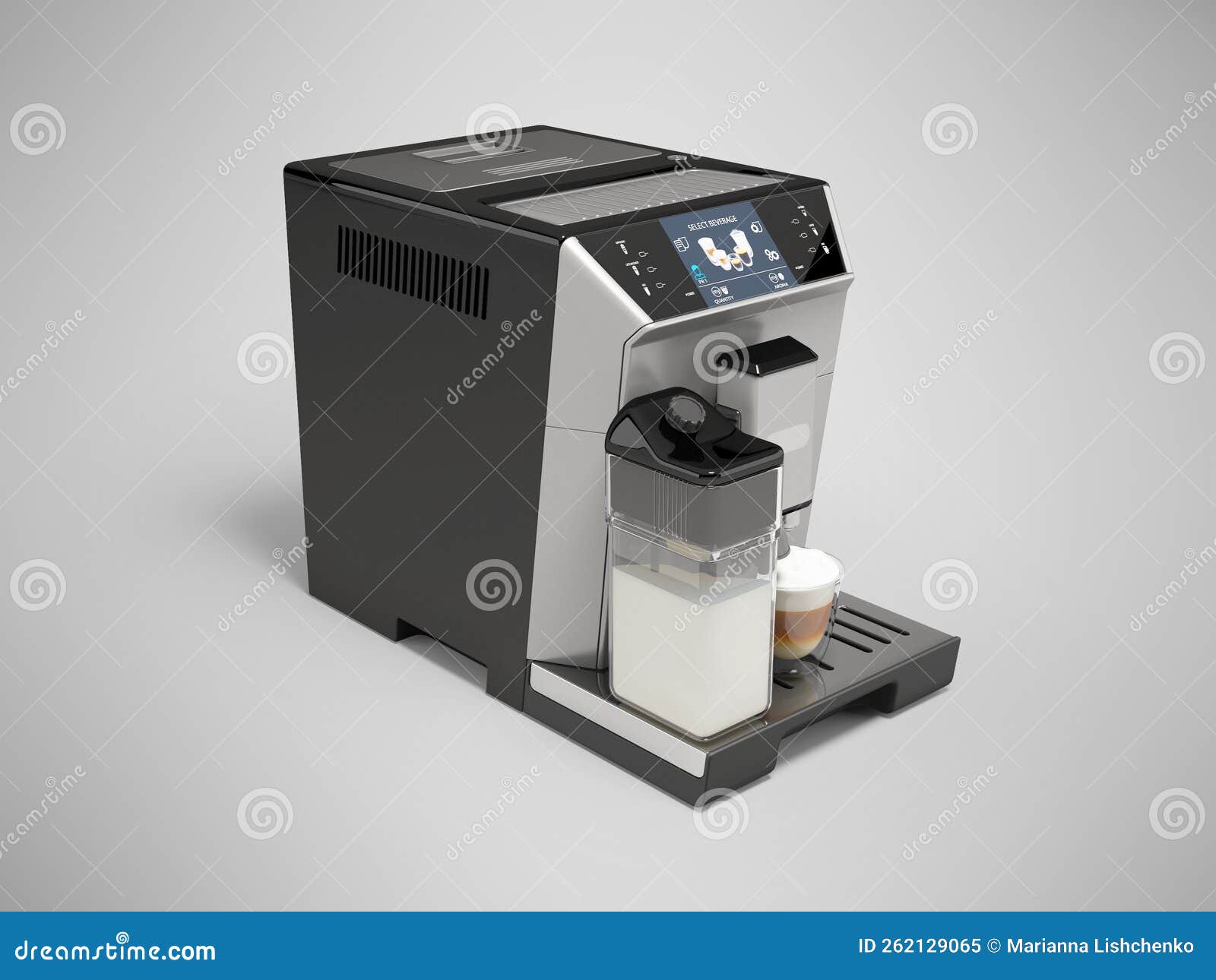 3d Illustration of Professional Touchscreen Super Automatic Coffee ...