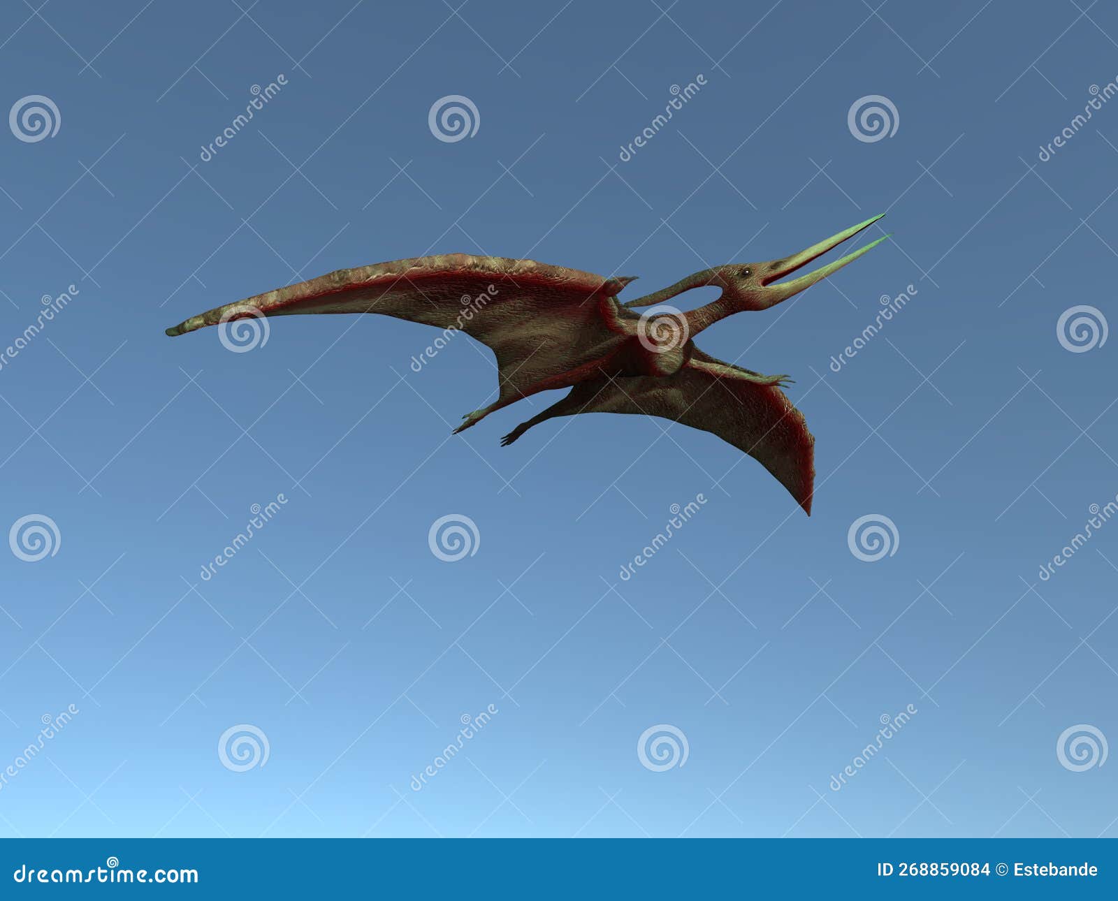 3d Illustration of a Flying Pteranodon Stock Illustration ...