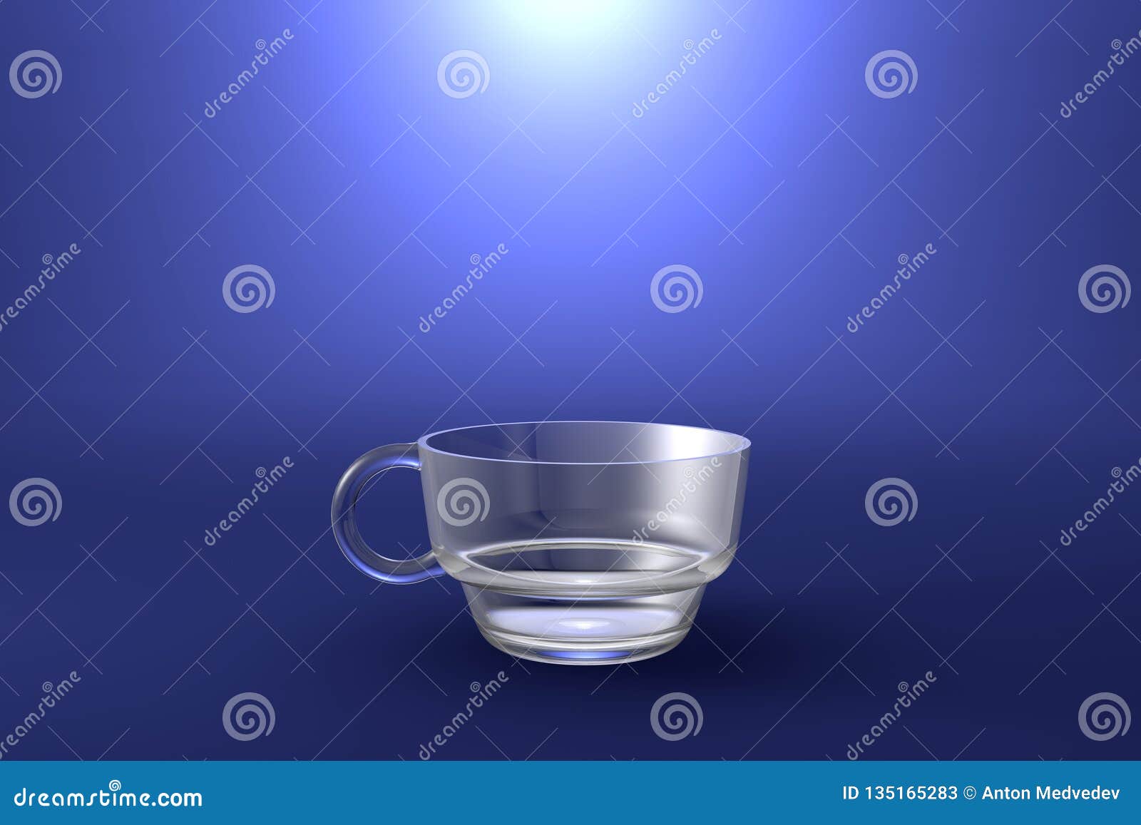 3D Illustration of Punch or Toddy Cup on Light Blue Highlighted ...