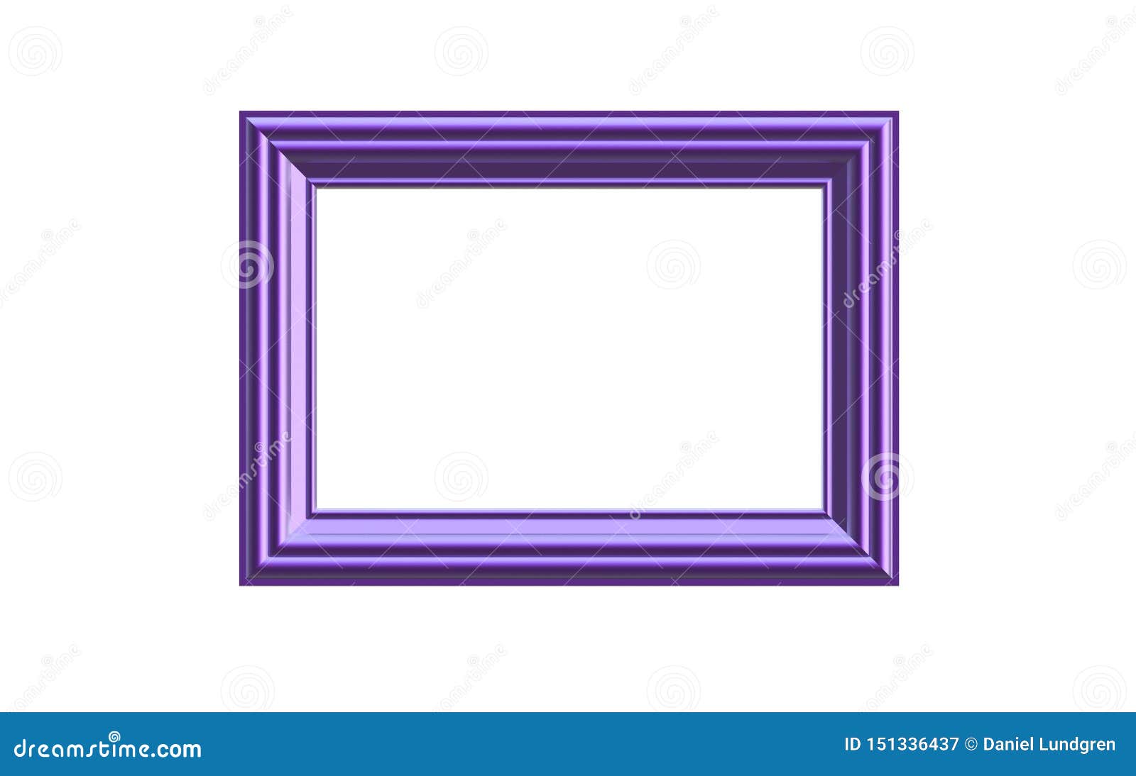 3d Illustration of a Purple Anodized Rectangular Picture Frame Isolated ...