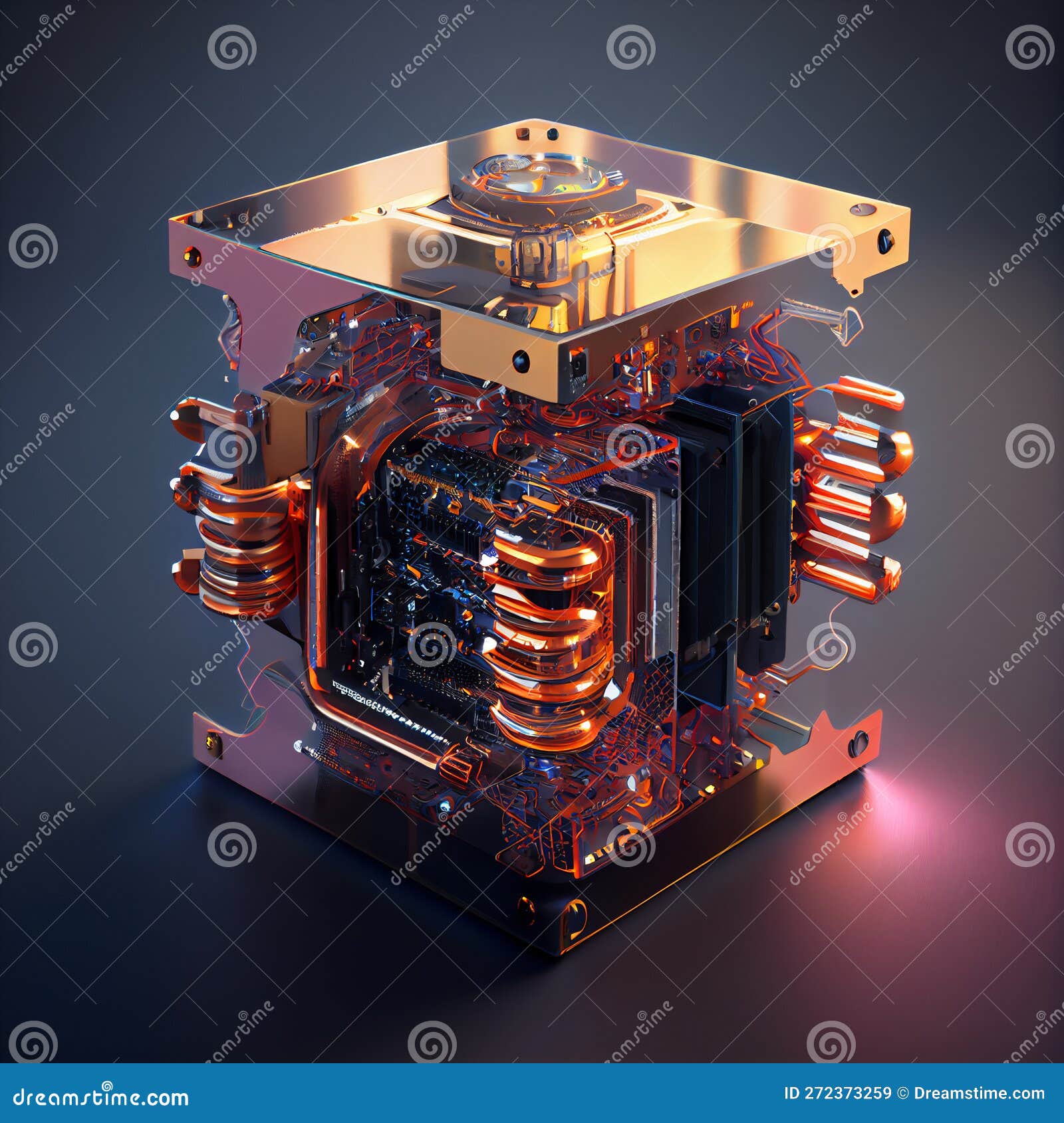 3d Illustration of Quantum Computer Stock Illustration - Illustration ...