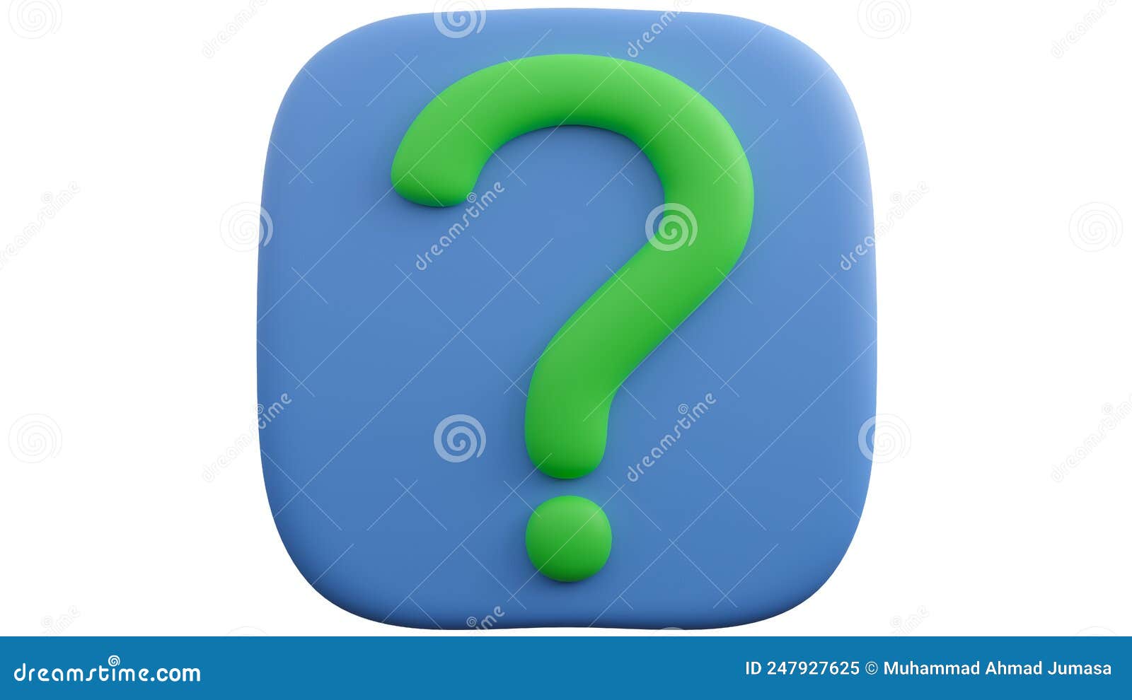 A 3D Illustration of Question Button for Web Stock Illustration ...