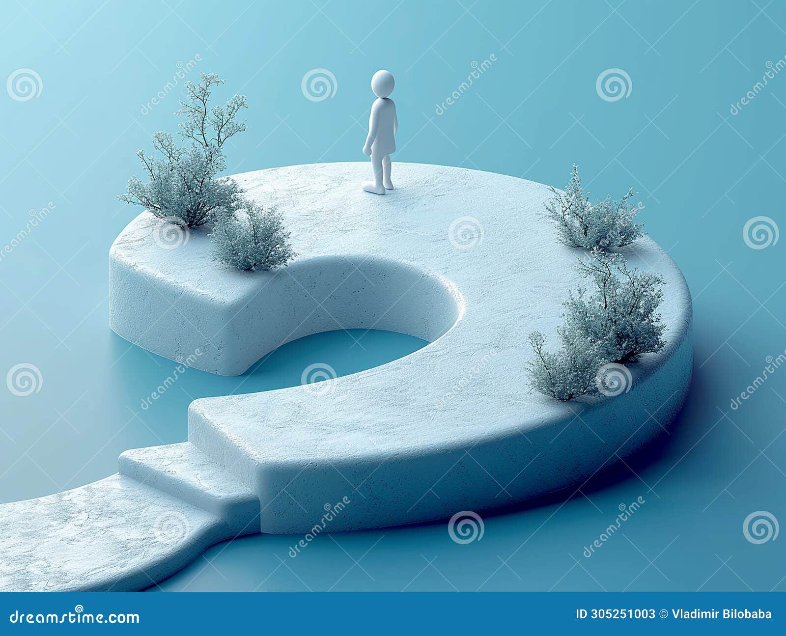 3d Illustration of a Question Mark Stock Illustration - Illustration of ...