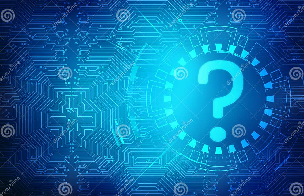 2d Illustration Question Mark, Abstract Technology Background Stock ...