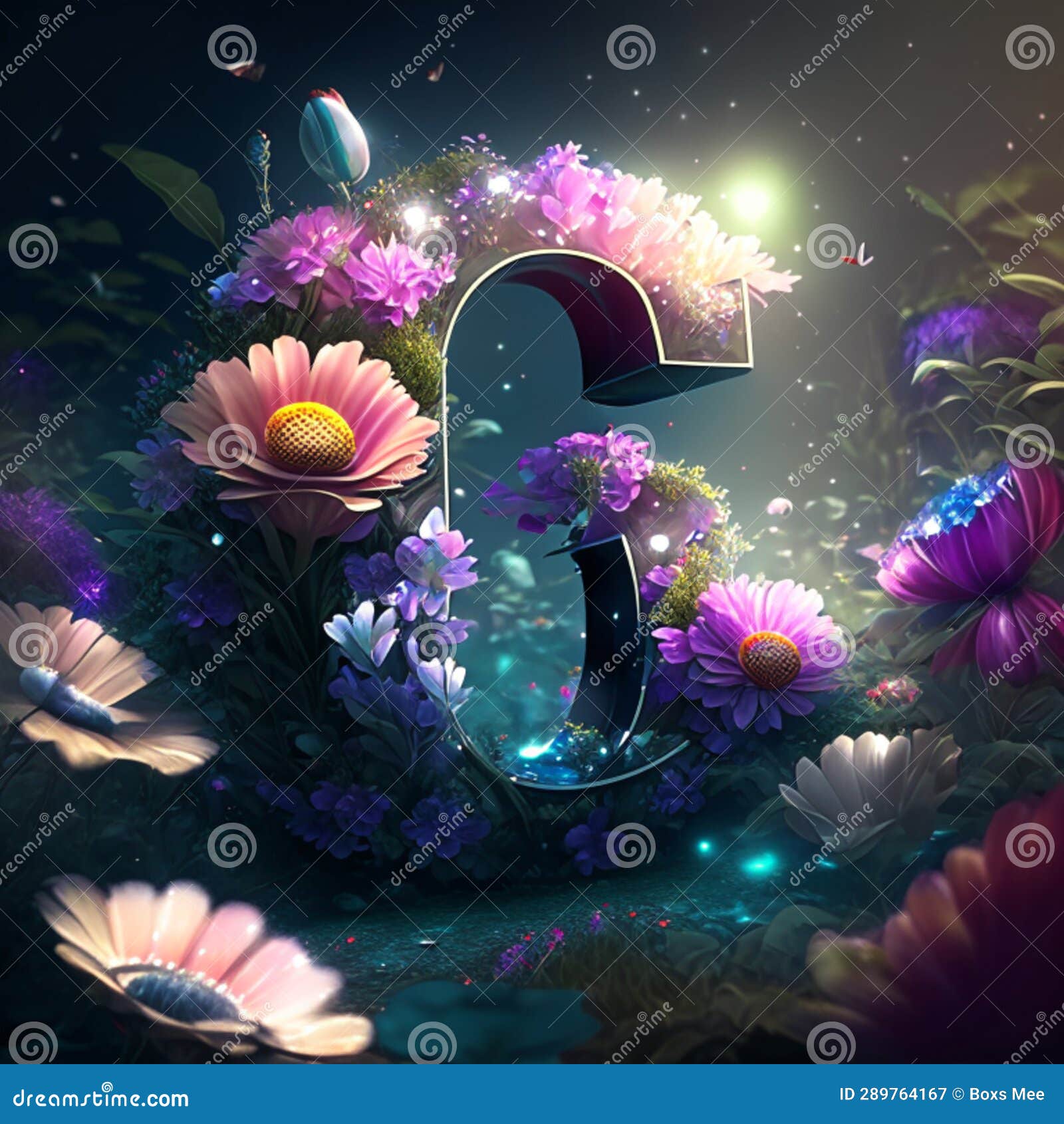 3d Illustration of a Question Mark Surrounded by Flowers. 3d Rendering ...