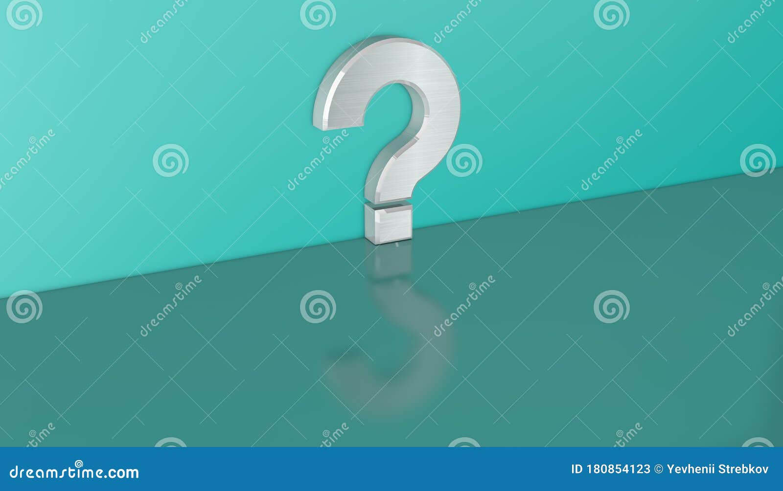 3d Illustration of a Question Mark on a Turquoise Background Stock ...
