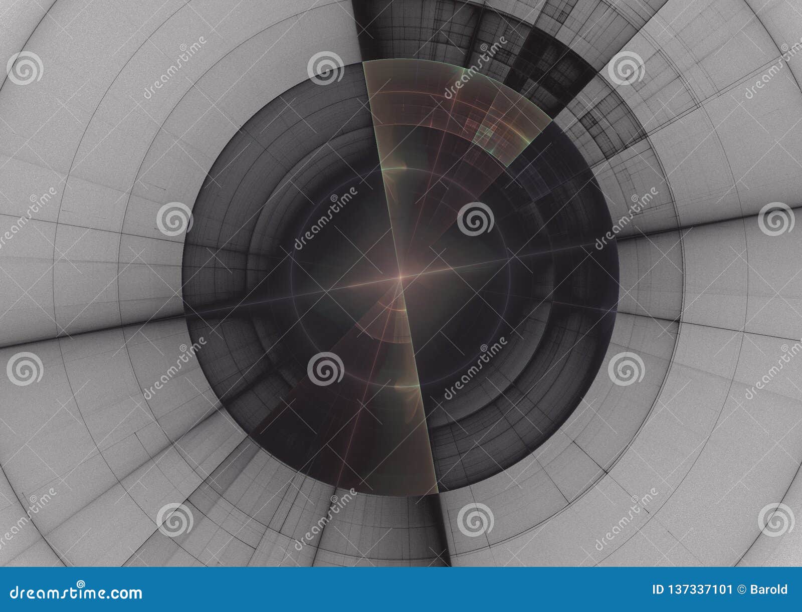 3D Illustration of Radar in Fractal Form on Grey Canvas Stock ...