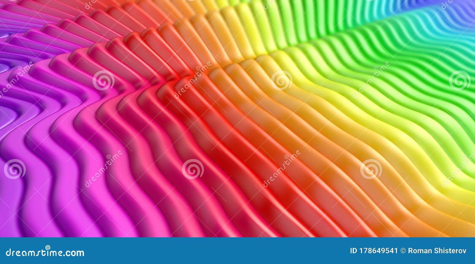 Abstract 3D-rendering Rainbow Colors Soft Waves Background Stock ...