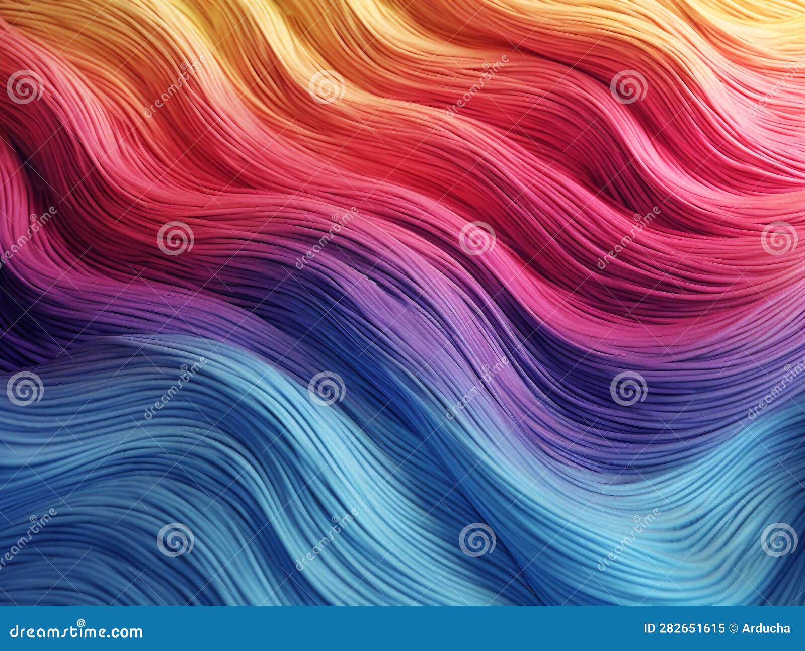 3d Illustration Rainbow Wavy Lines Background Pattern Texture Stock ...