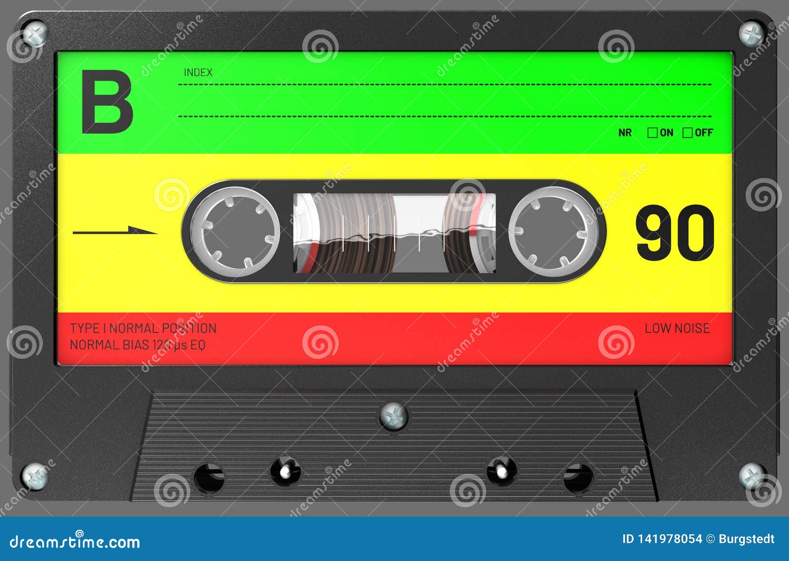 Rastafarian Colored Audio Cassette with Sticker and Label Stock Photo ...