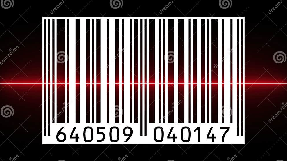 Reading a Bar Code with Red Beam Stock Illustration - Illustration of ...