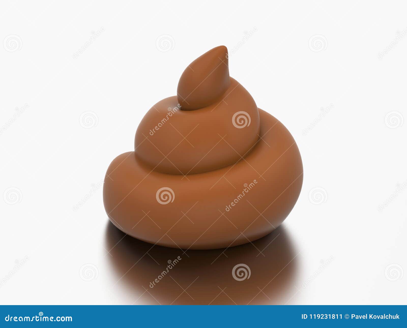 3D Illustration Realistic Brown Poop Shit Stock Illustration ...