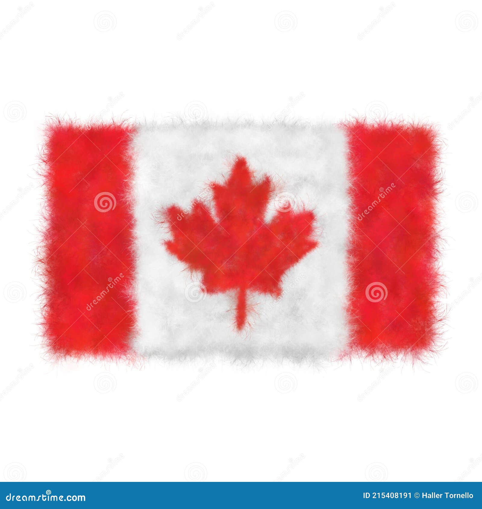 3D Illustration of Realistic Canada Flag in Felt Fabric Stock ...