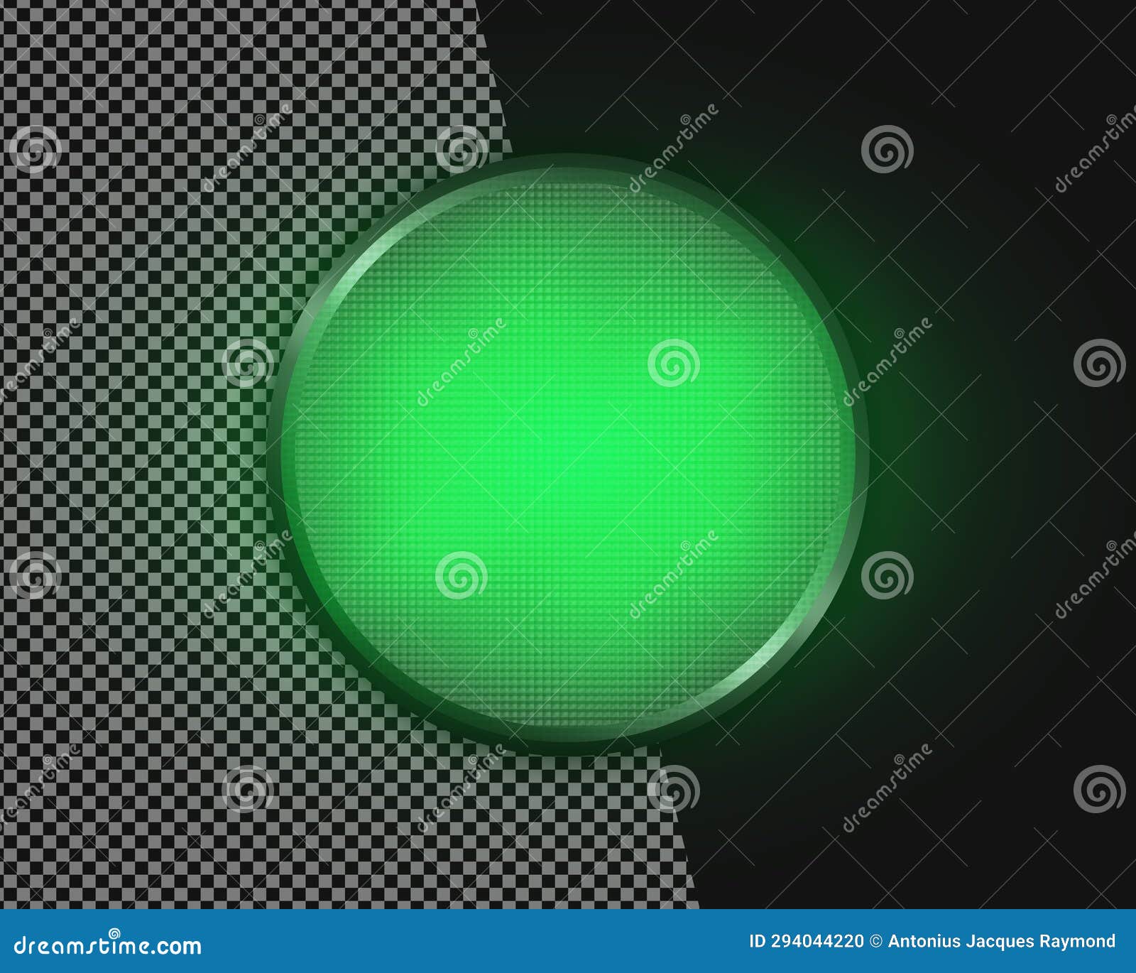 3d Illustration of Realistic Green Color Spotlight Frontal View on ...