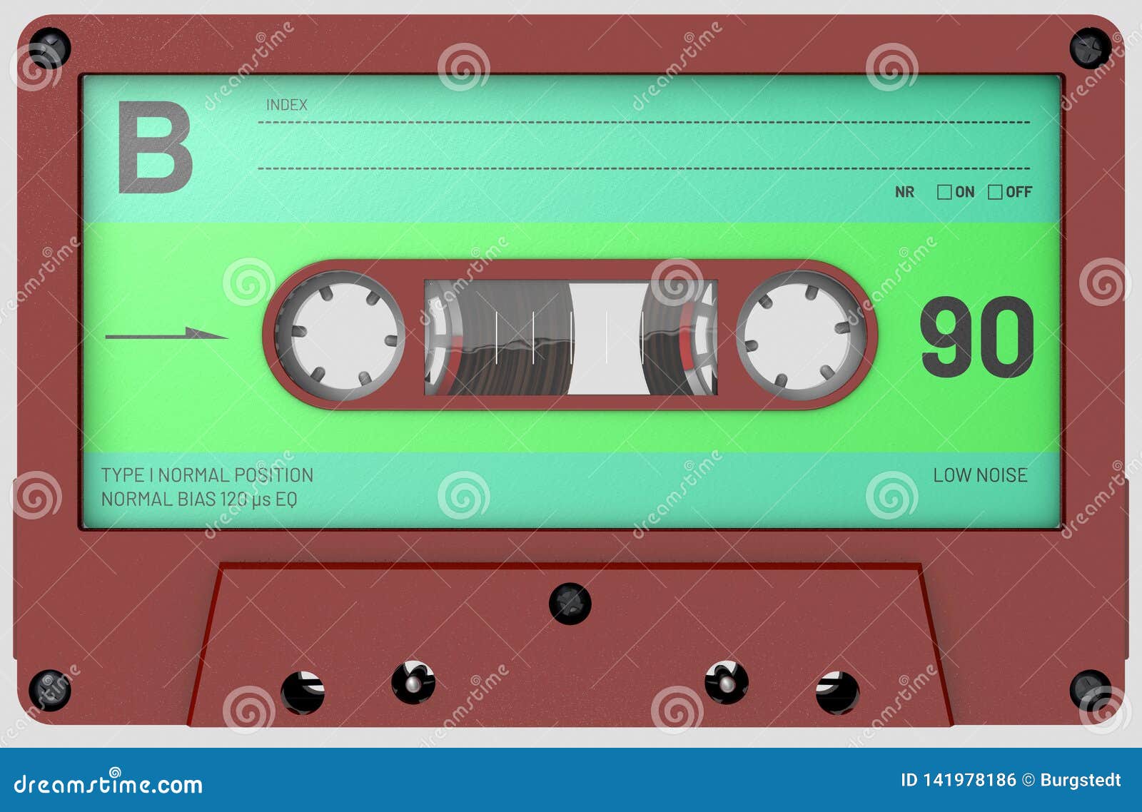 Red and Green Audio Cassette with Sticker and Label Stock Photo - Image ...