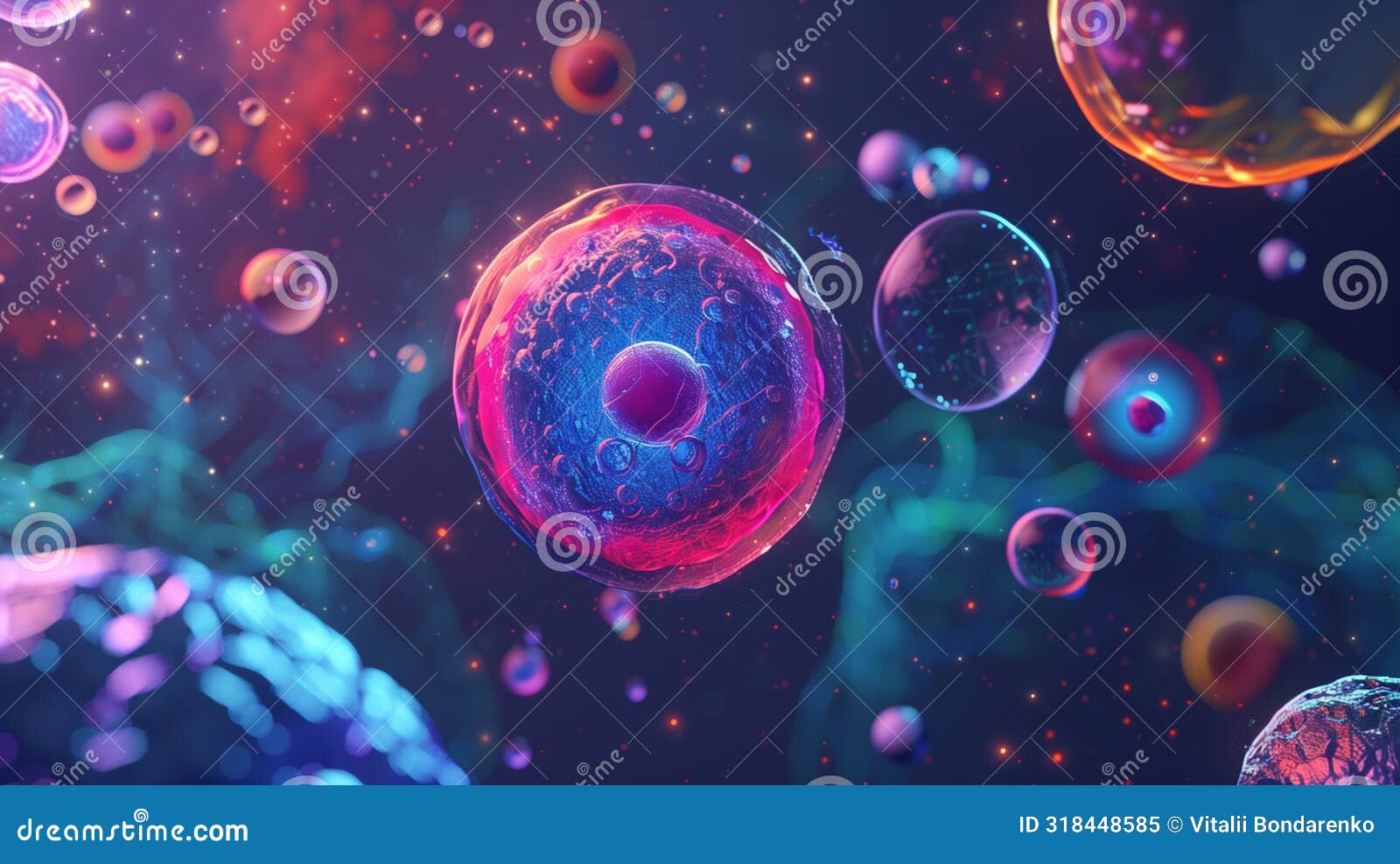 3d Illustration of Red Blood Cells in Space. Science Background. Stock ...