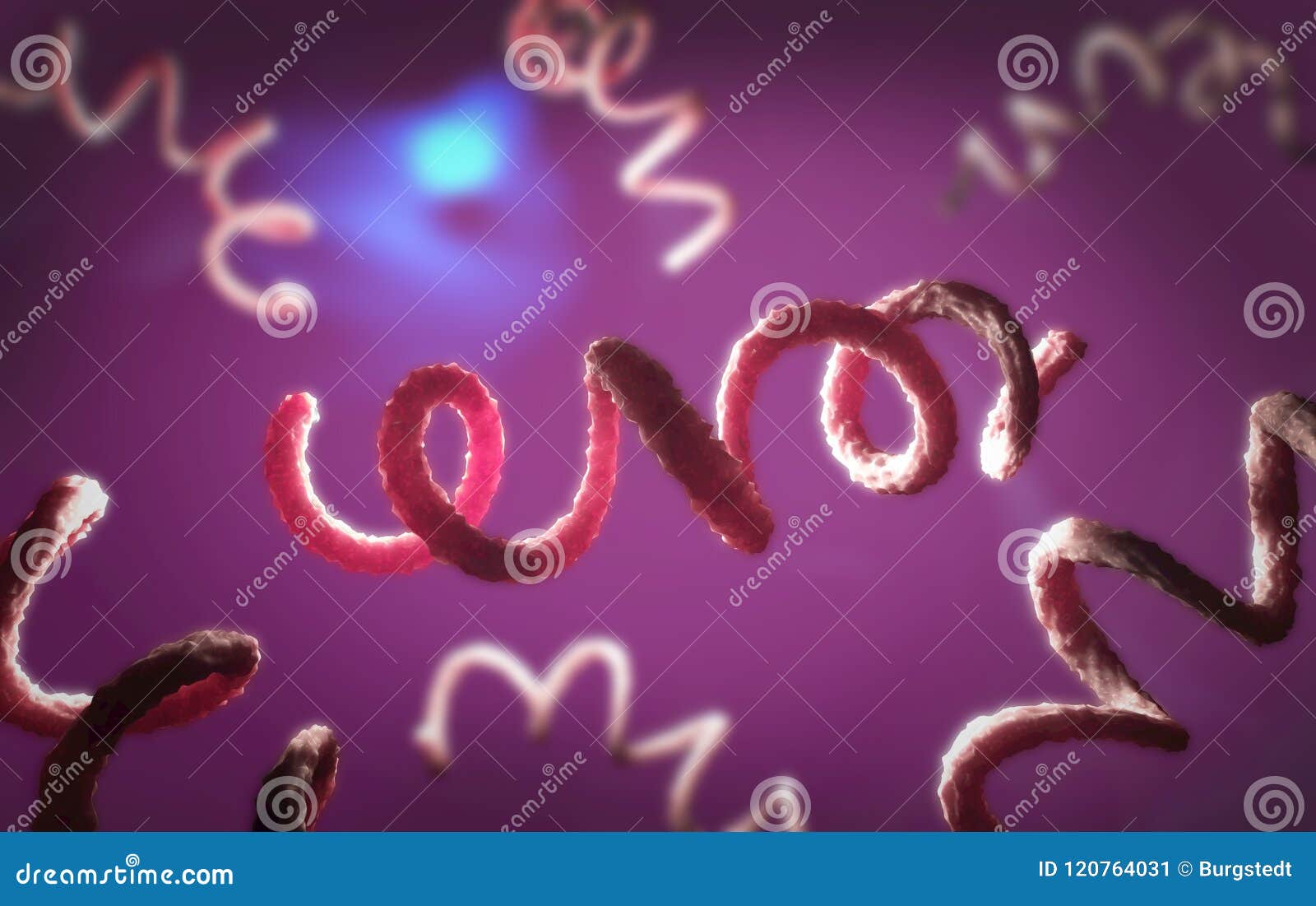 3d Illustration of a Red Clolored Syphilis Pathogen Stock Image - Image ...