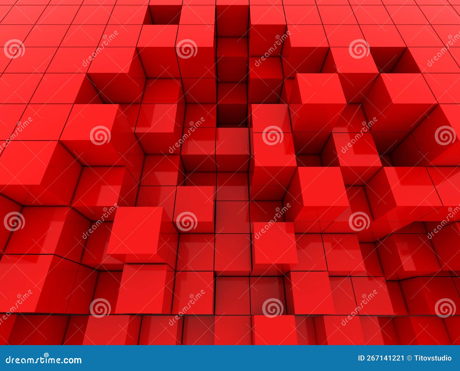 3d Illustration of Red Cubes Stock Illustration - Illustration of group ...