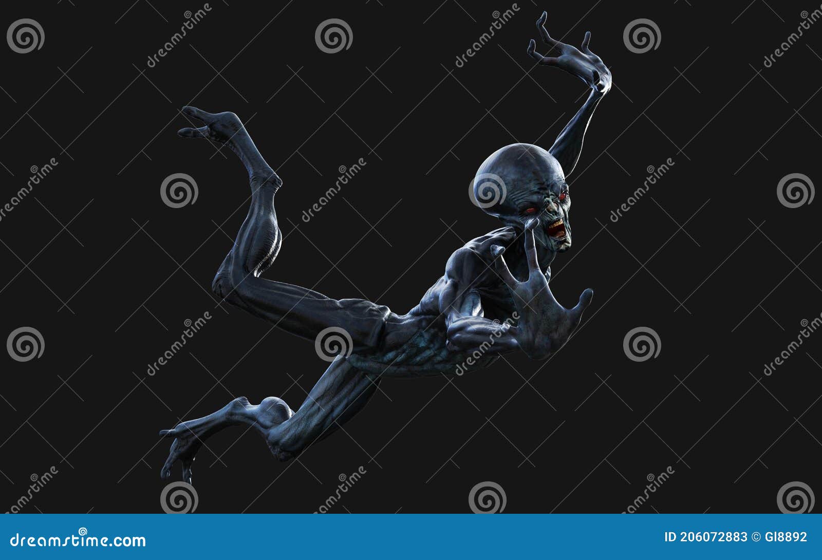 A Red Eyes Alien Pose Stock Photo | CartoonDealer.com #206072988