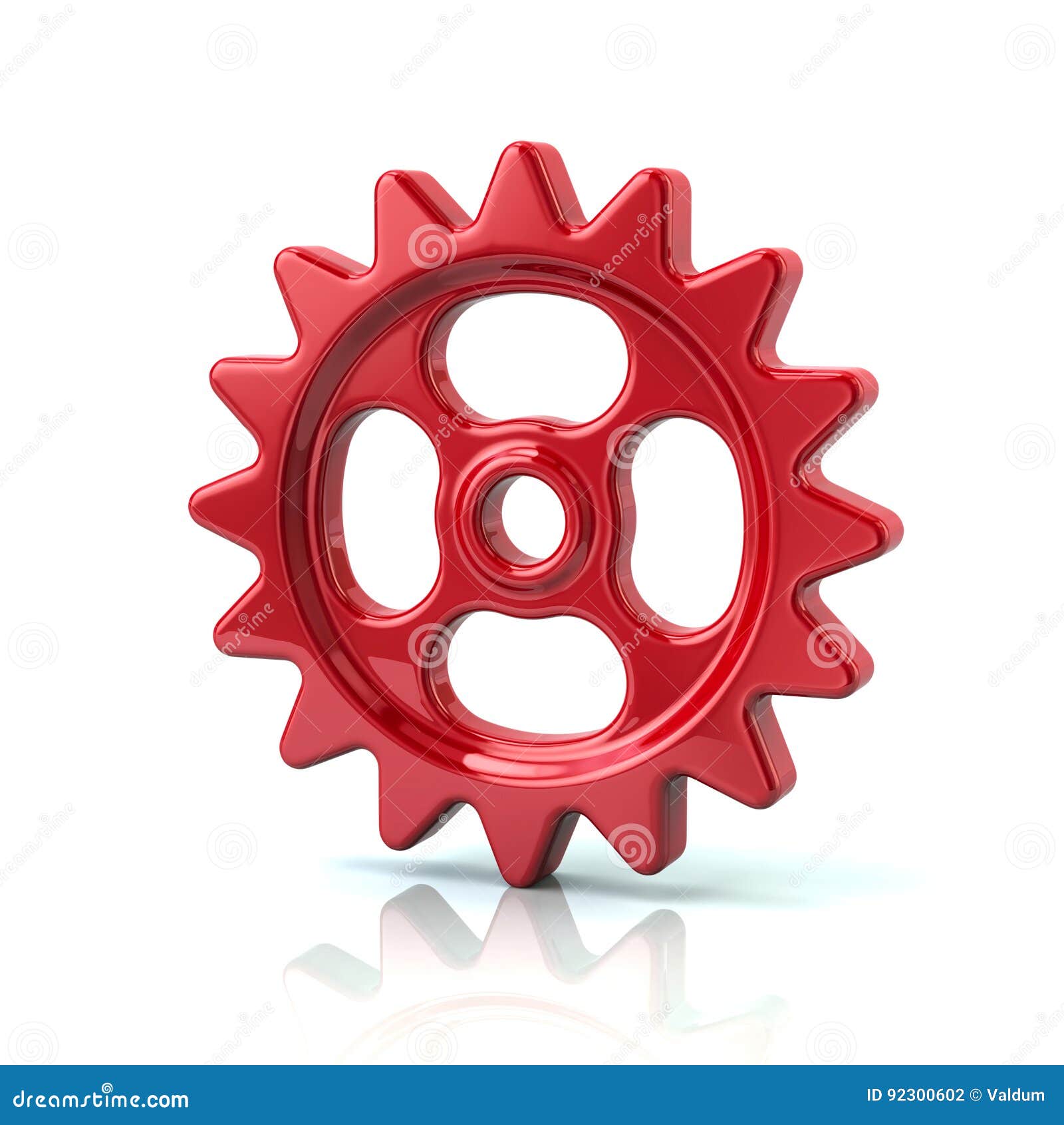 3d Illustration of Red Gear Wheel Icon Stock Illustration ...