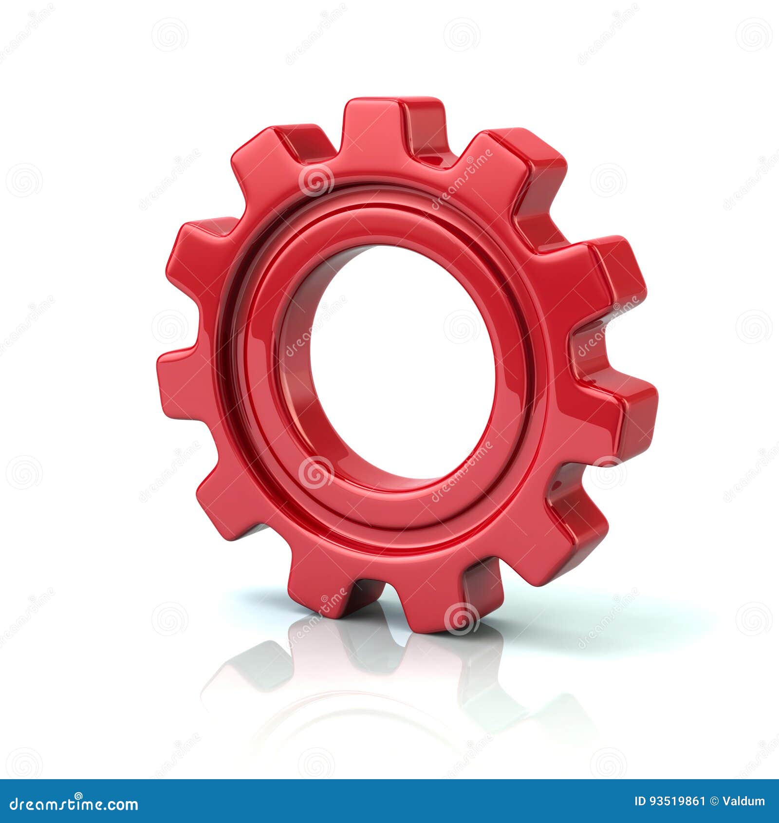 3d Illustration of Red Gear Wheel Stock Illustration - Illustration of ...