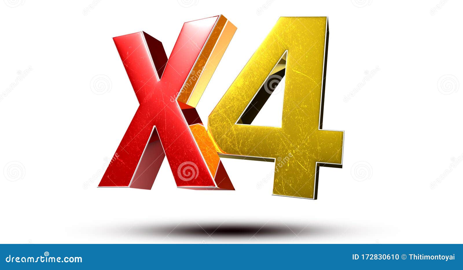 X4 3d. stock illustration. Illustration of money, initial - 172830610