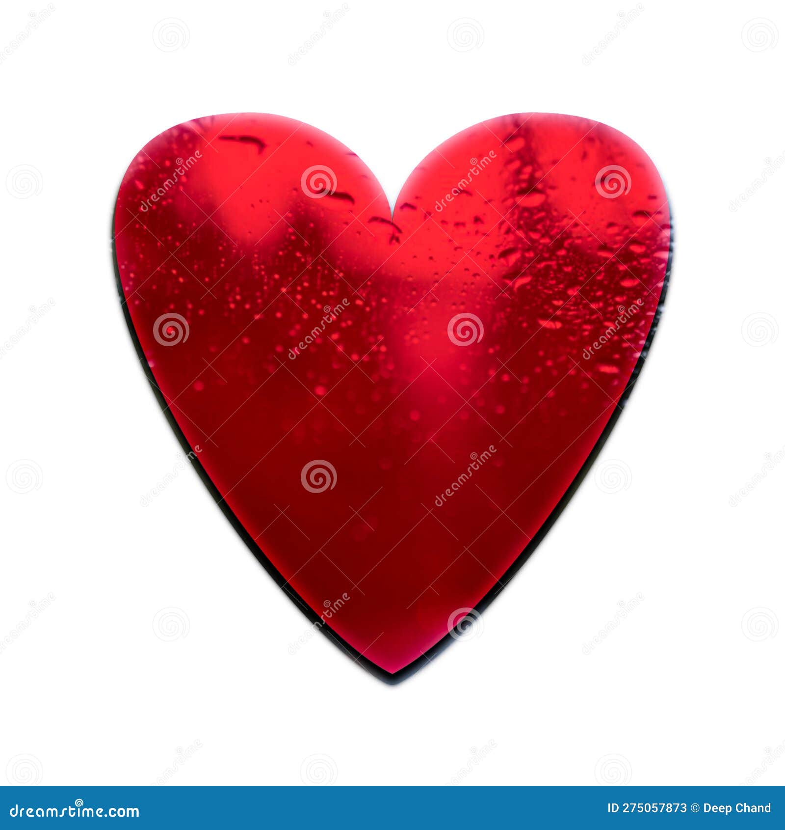 3D Illustration Red Heart with Water Drops Isolated on White Stock ...