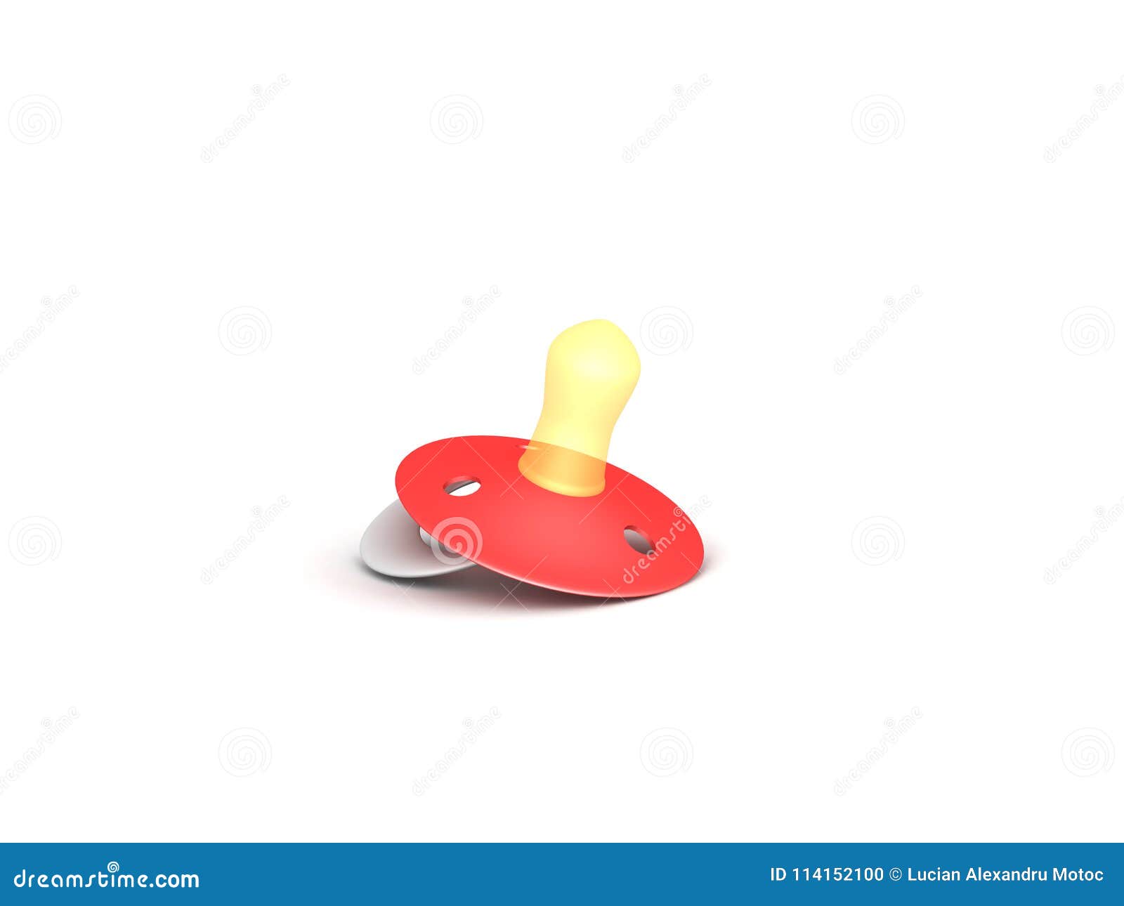 3D Illustration of Red Pacifier Stock Illustration - Illustration of ...