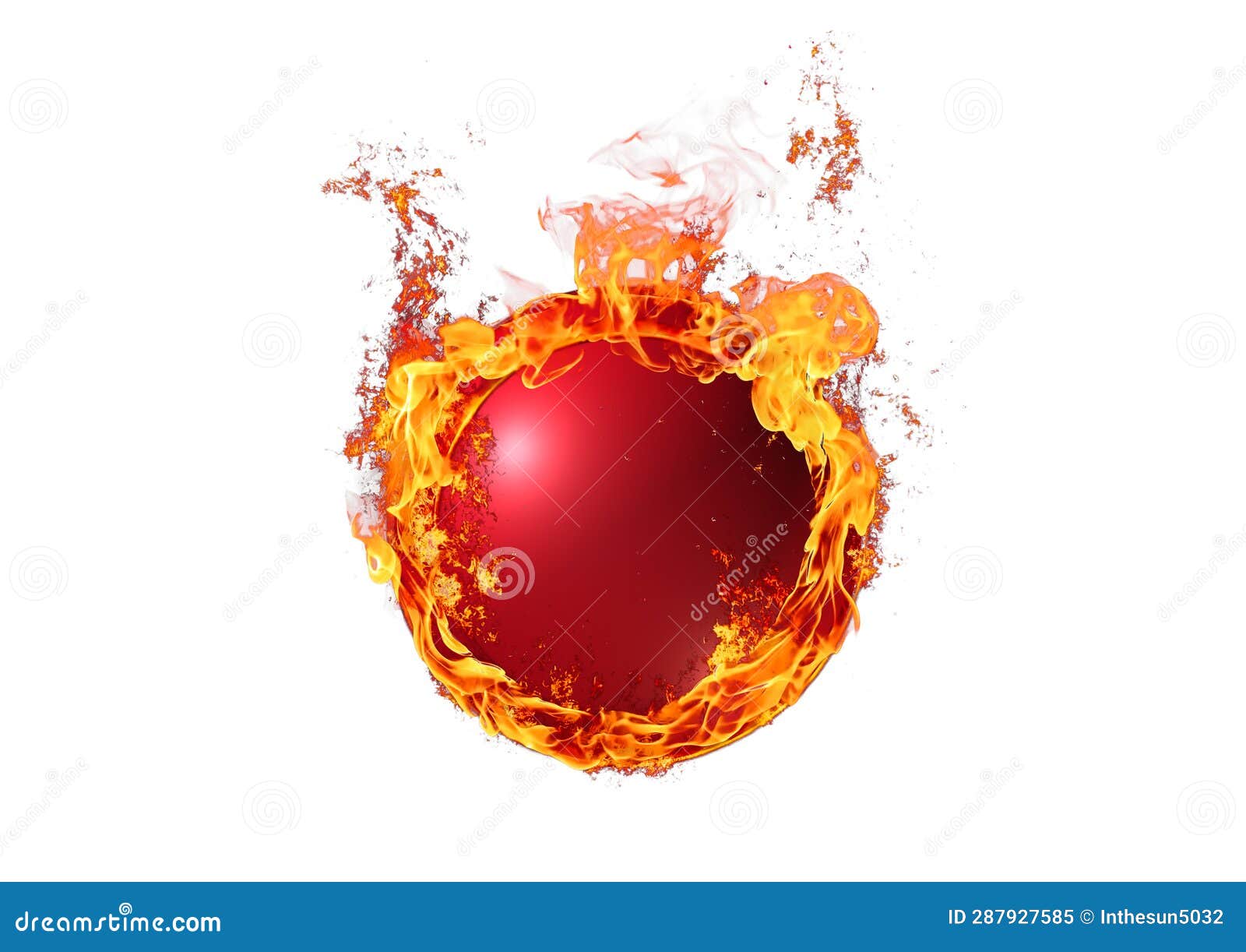 3d Illustration of Burning Red Ball Stock Illustration - Illustration ...