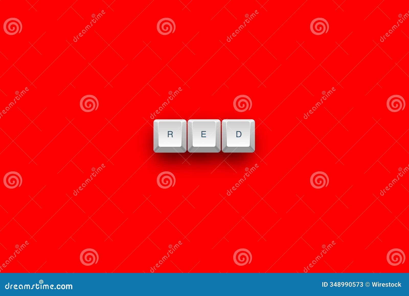 3d Illustration of Red Word on White Keyboard Buttons with Shadow, on a ...