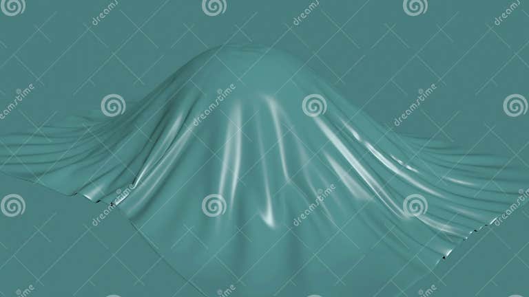 Render of Blue Fabric Falling Down and Cover Mysterious Object Stock ...