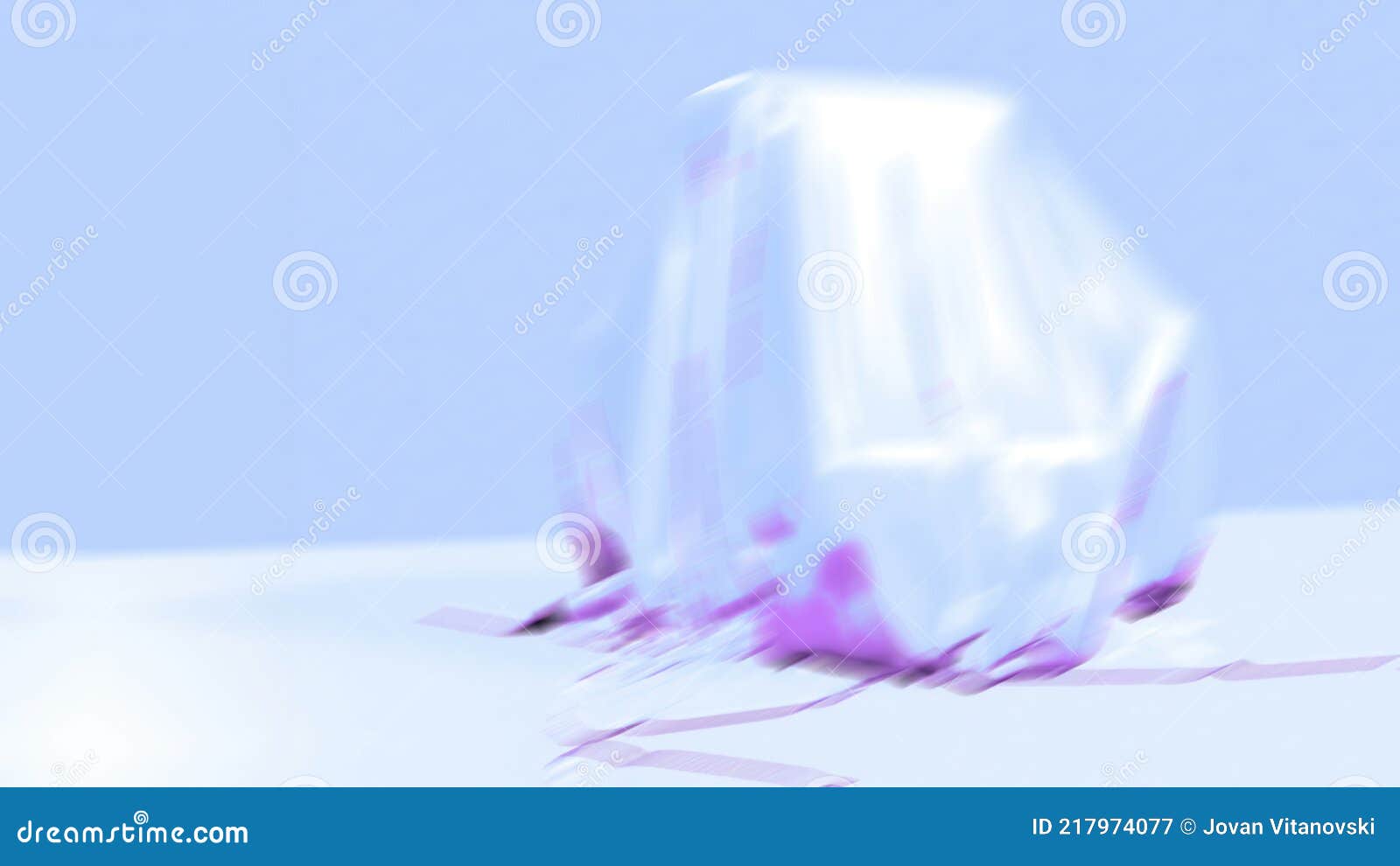 Render of Blue Fabric Falling Down and Cover Mysterious Object Stock ...