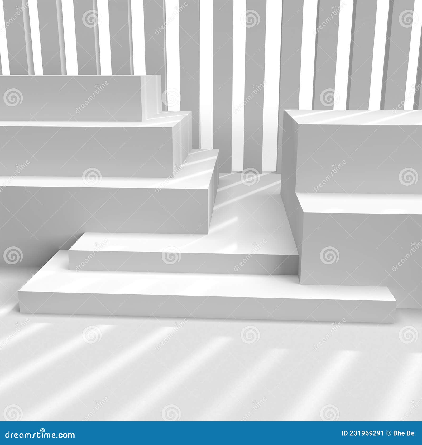 3d Illustration Render Geometric Grey Stock Illustration - Illustration ...