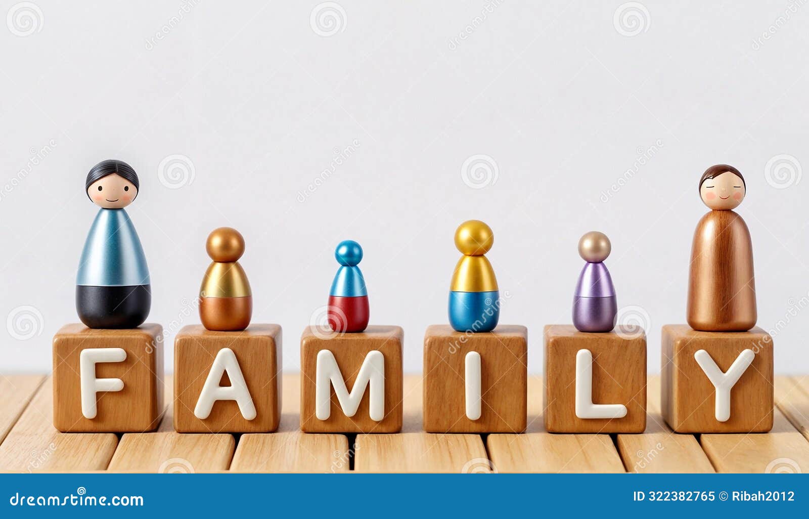 3d Illustration Render of the Term FAMILY is Fashioned Using Wooden ...