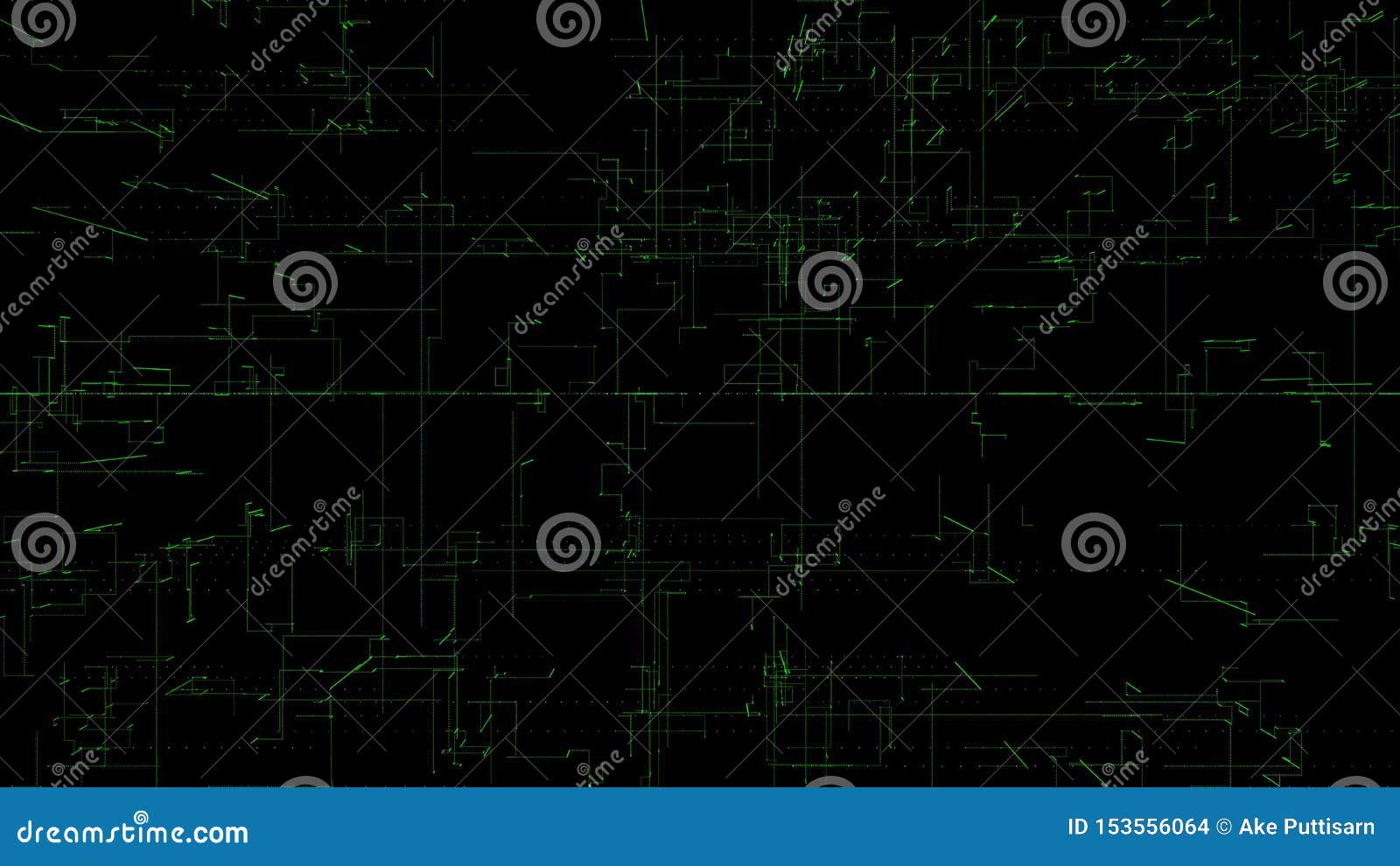 3D Illustration, 3D Rendering, Abstract Geometric Background, Green ...