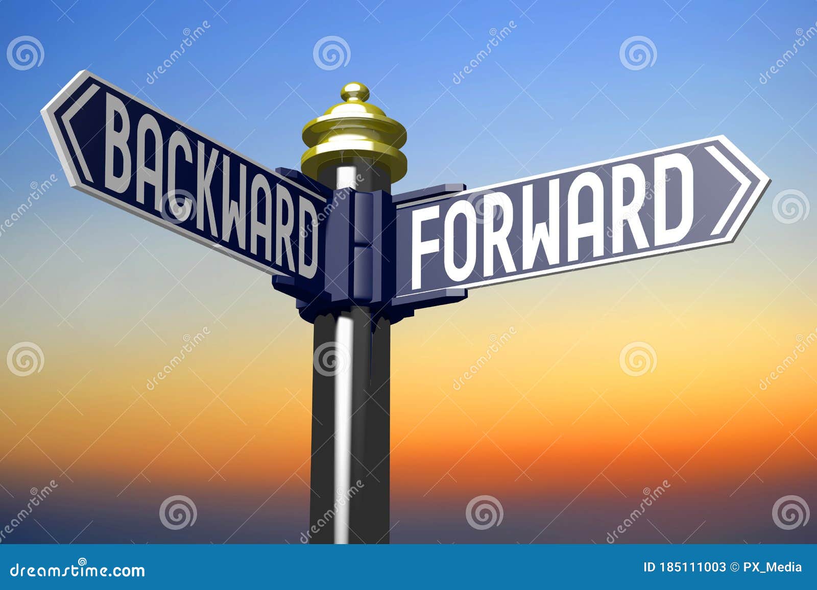 Forward, Backward - Signpost with Two Arrows Stock Illustration ...