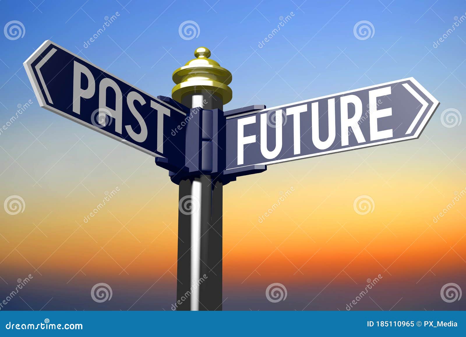 Future, Past - Time Concept - Signpost with Two Arrows Stock ...