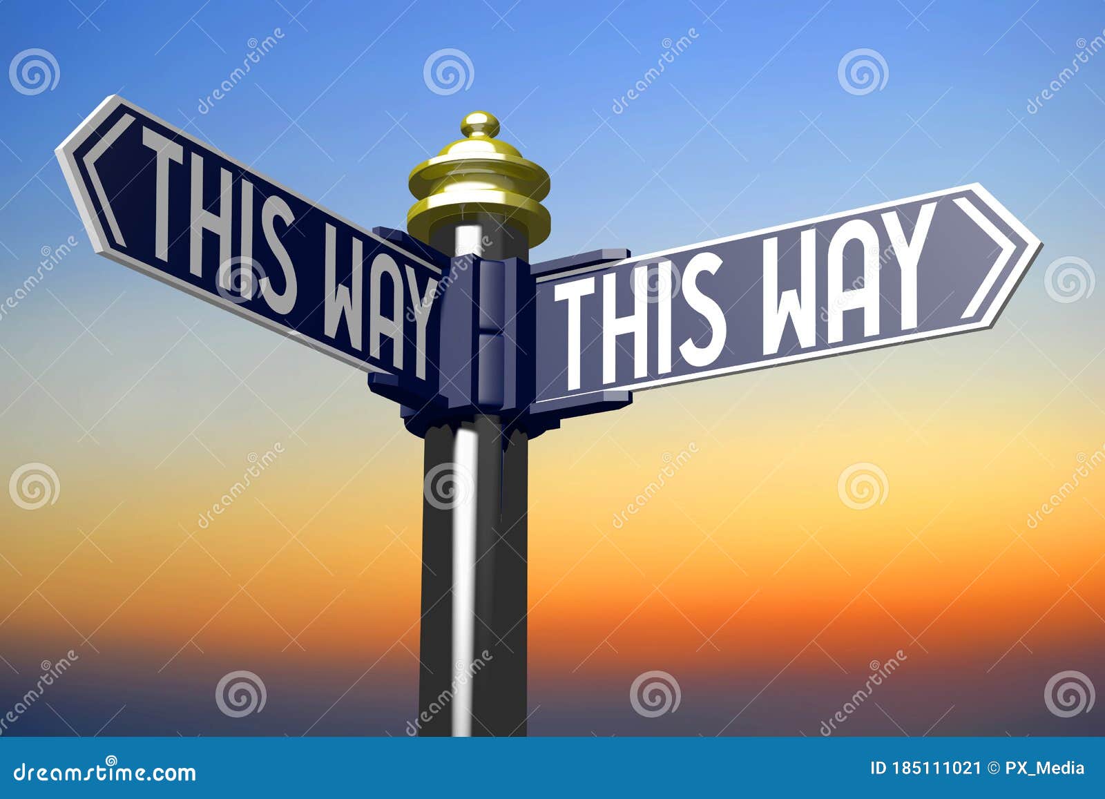 This Way - Decision Concept - Signpost with Two Arrows Stock ...