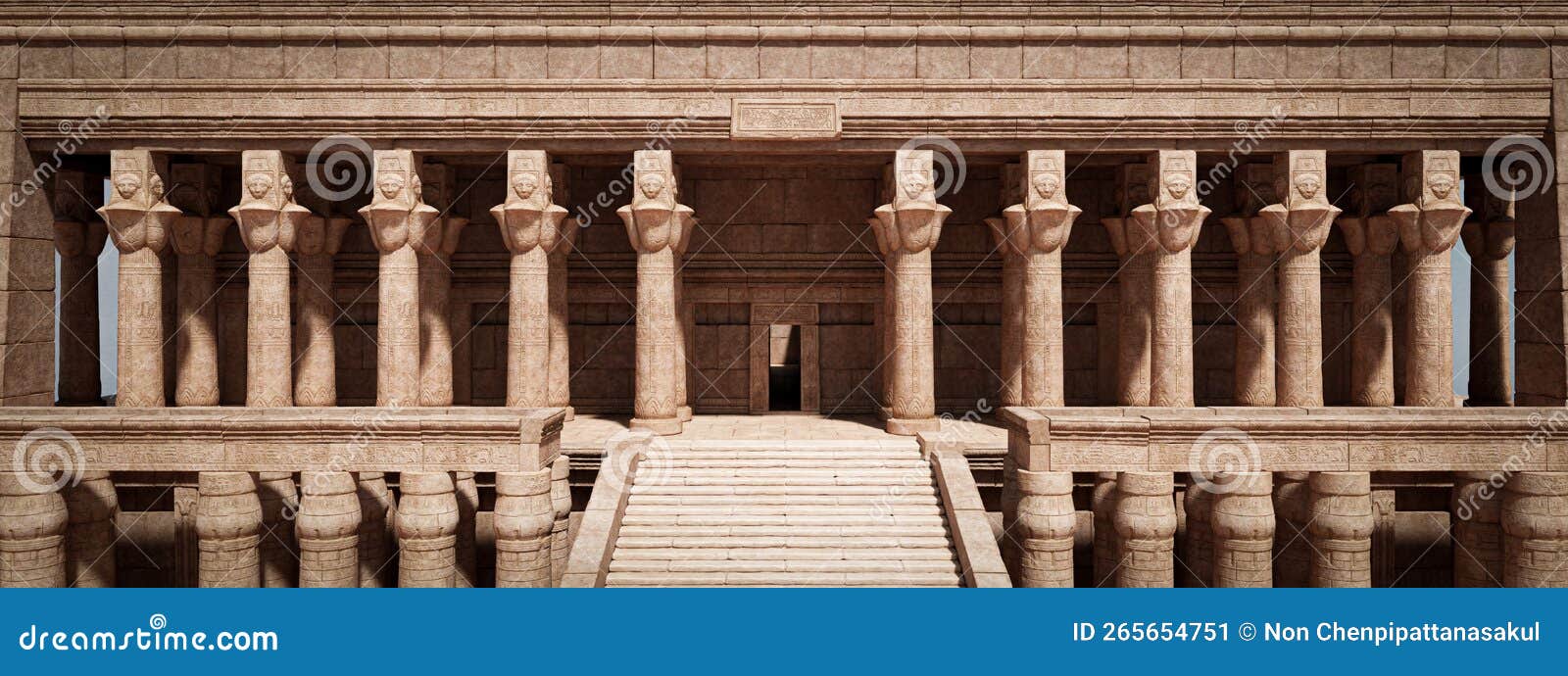 3d Illustration Rendering. Egypt Ancient Temple Background Stock ...