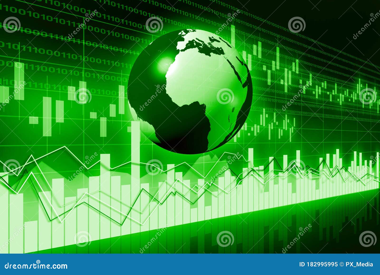 Global Business Financial Data Chart Stock Illustration - Illustration ...