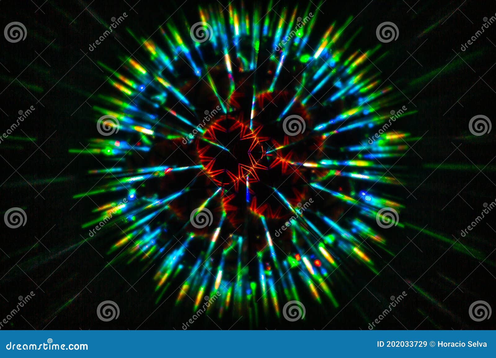 3D Illustration or Rendering Made with Light Painting. Abstract Ball of ...