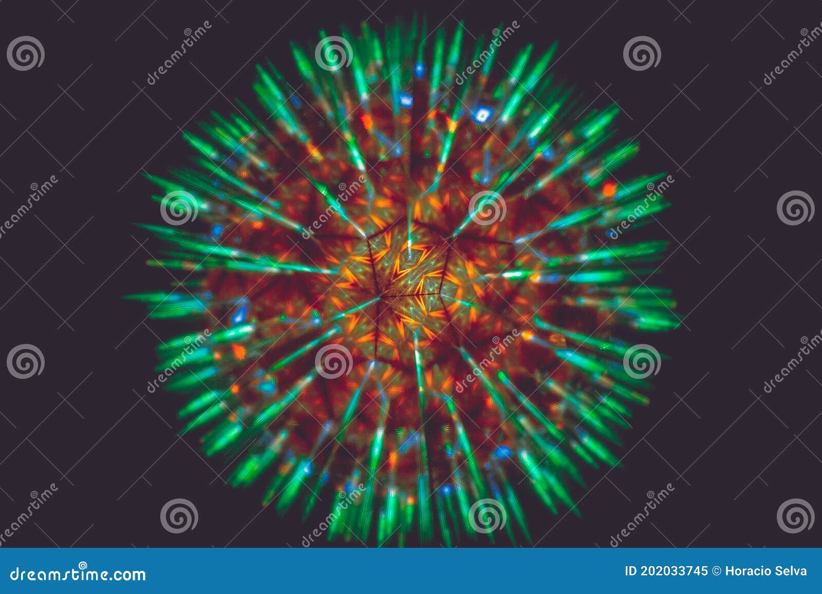 3D Illustration or Rendering Made with Light Painting. Abstract Ball of ...