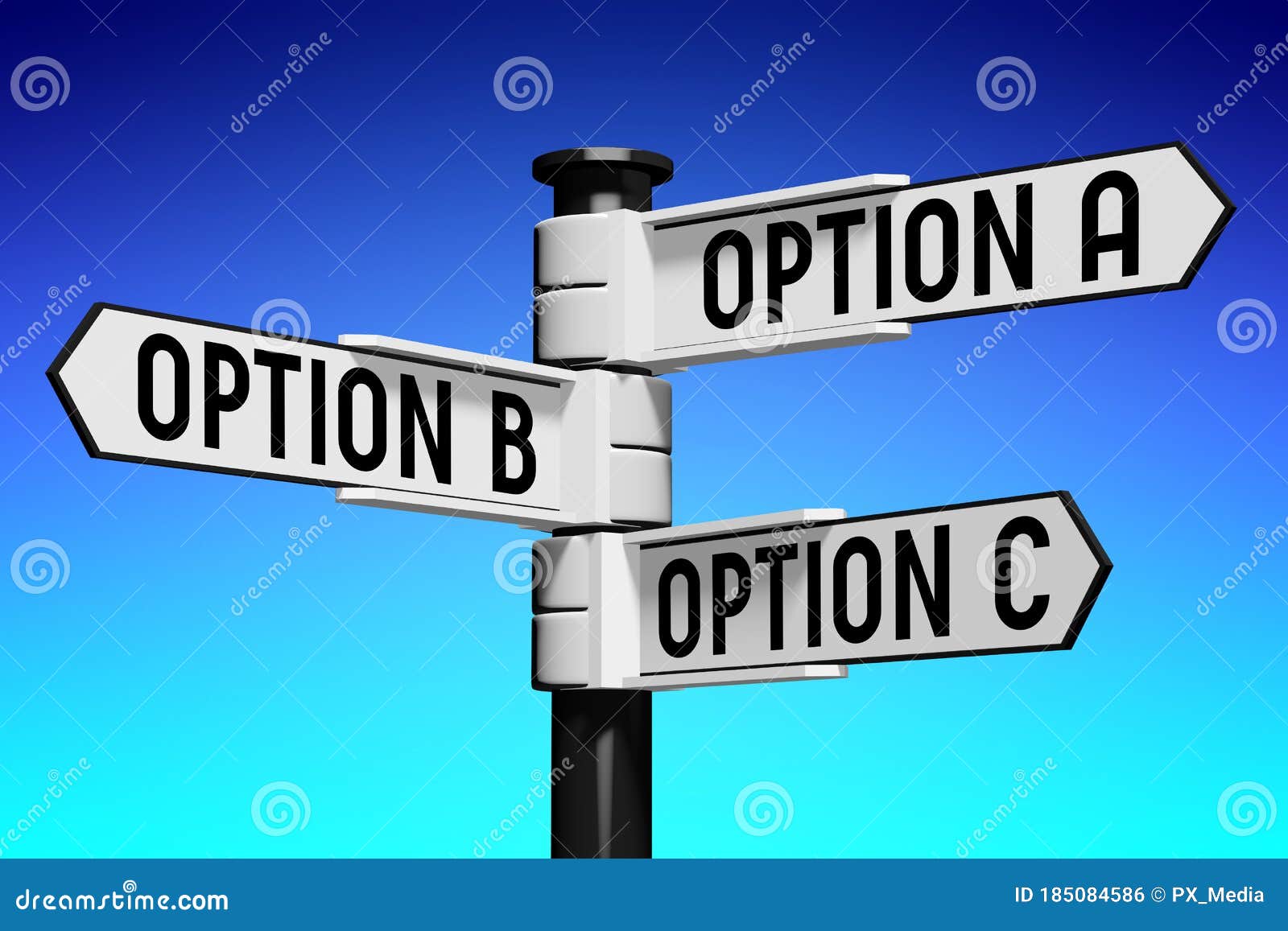 Option a, Option B, Option C - Choice Concept - Signpost with Three ...