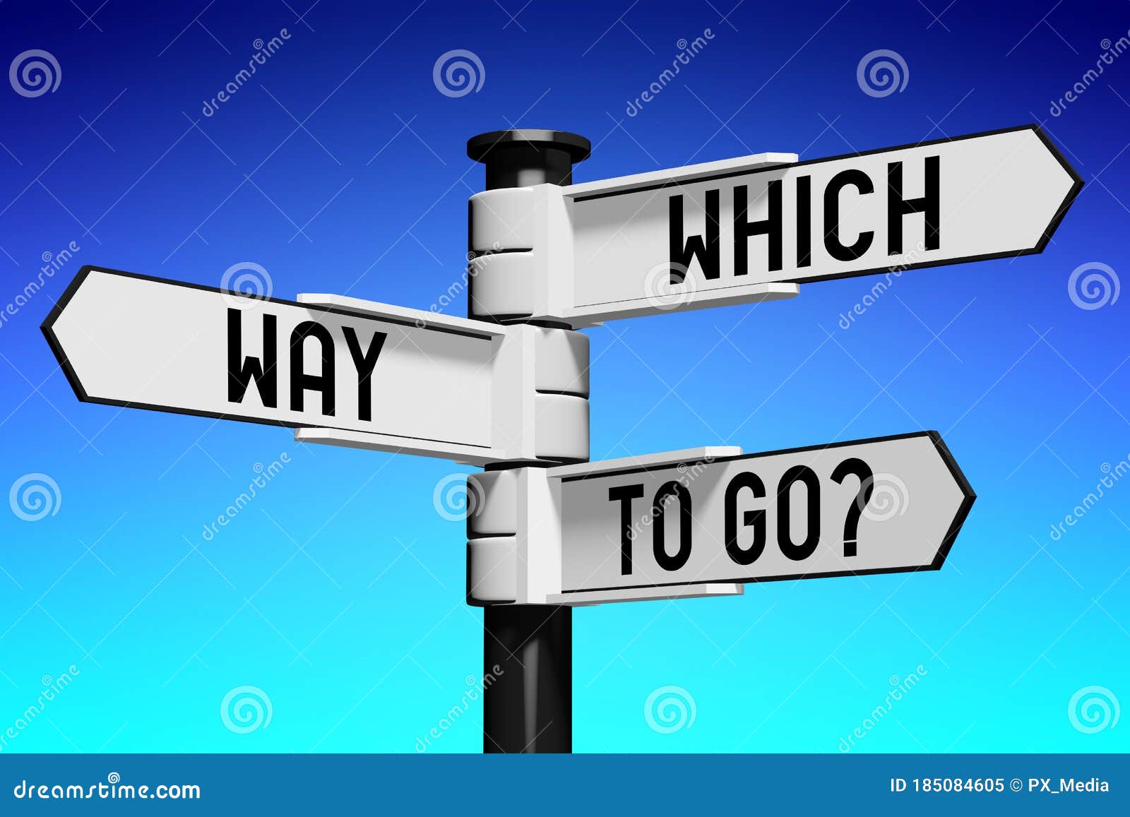 Which Way To Go? - Signpost with Three Arrows Stock Illustration ... Which Way To Go? - Signpost with Three Arrows Stock Illustration ...
