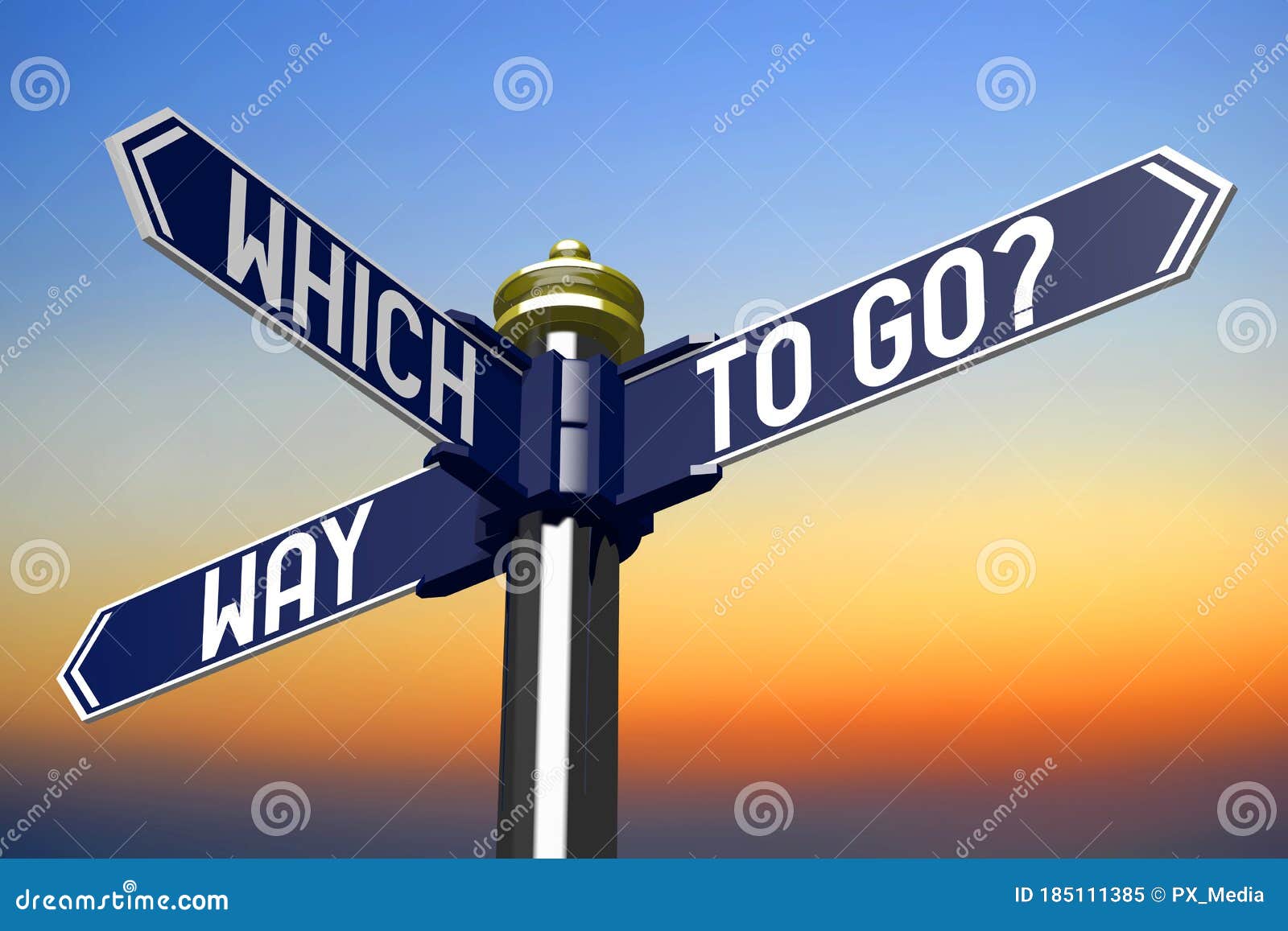 Which Way To Go? - Signpost with Three Arrows Stock Illustration ...