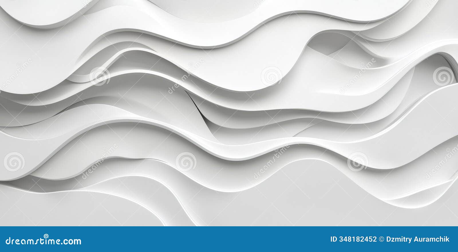 3D Illustration and Rendering of a Stack of Surface Curves Flowing ...
