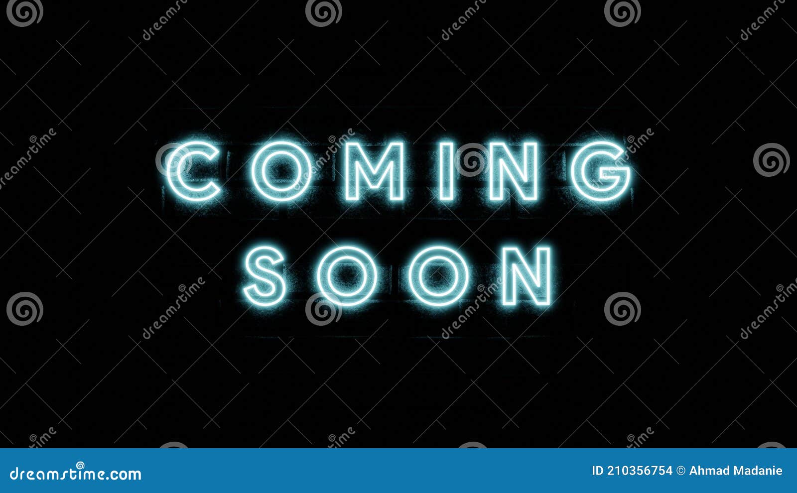 3d Illustration Rendering Text Coming Soon with Effect Light Blue Color ...