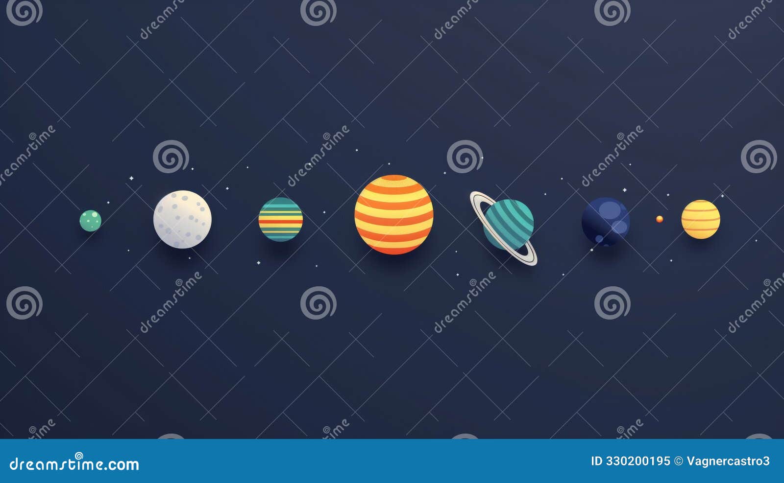 2D Illustration of a Representation of the Distant Solar System with ...