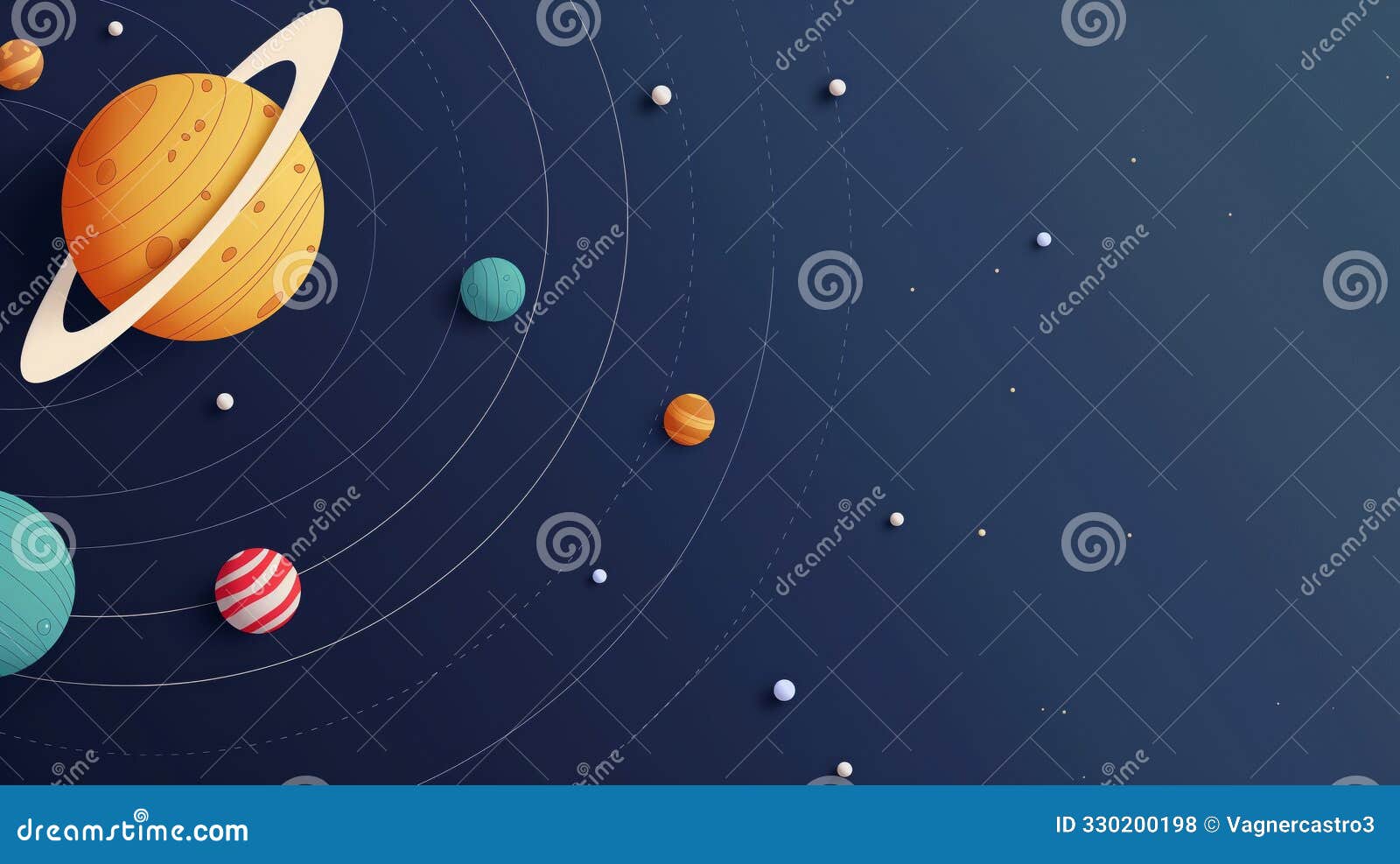 2D Illustration of a Representation of the Distant Solar System with ...